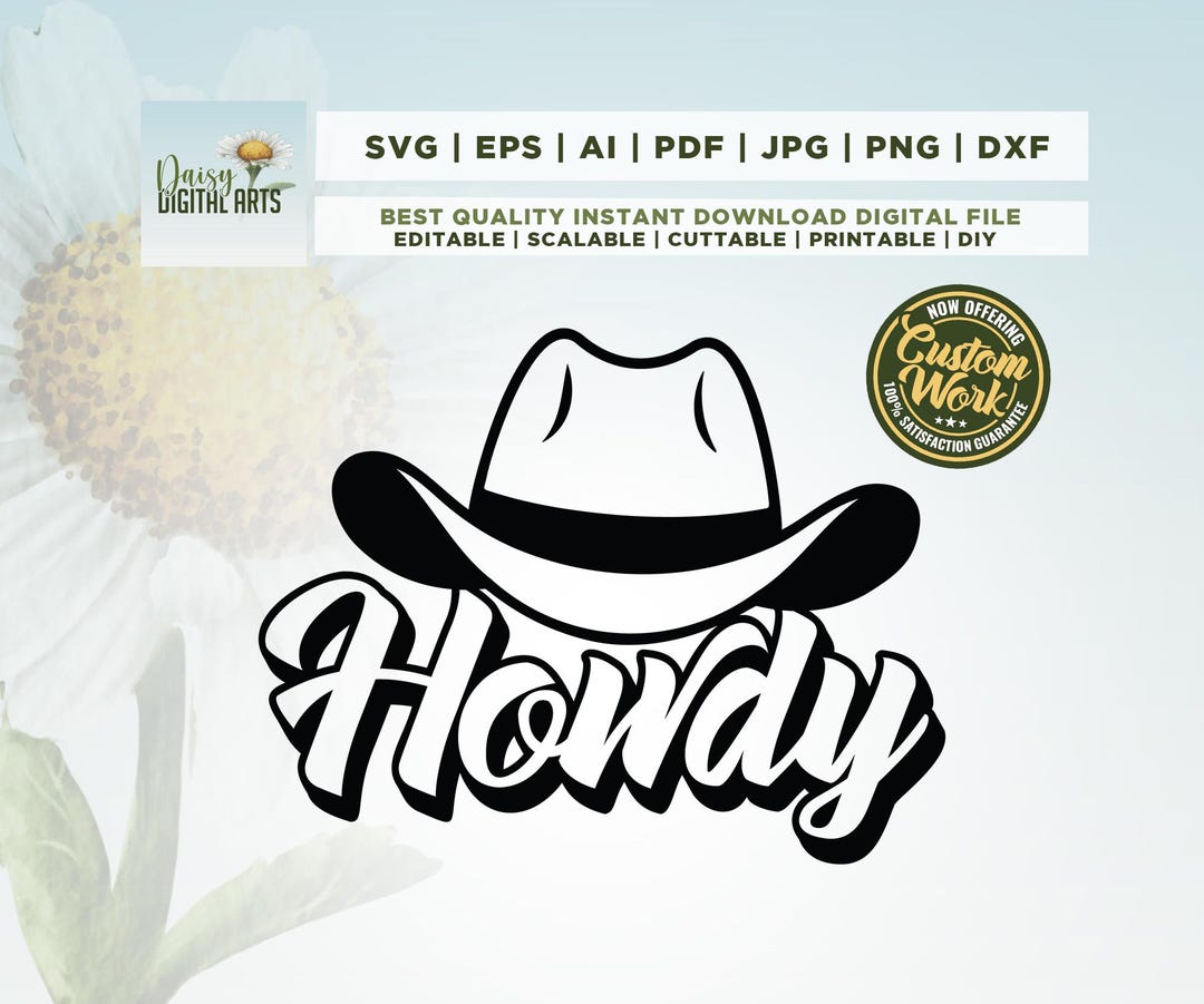 Howdy Svg, Cricut, Png, Svg, Sublimation, Howdy Cowboy Hat Svg, Retro ...