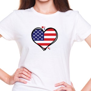 USA American Flag Heart Svg, Independence Day, United States, Patriotic ...
