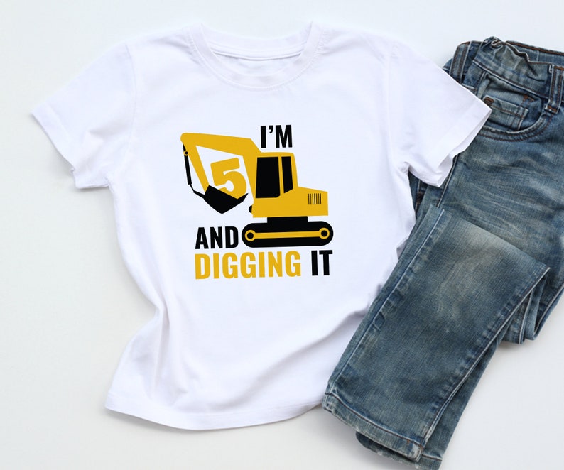 I'm 5 and Digging It Svg Construction Svg 5 Years - Etsy