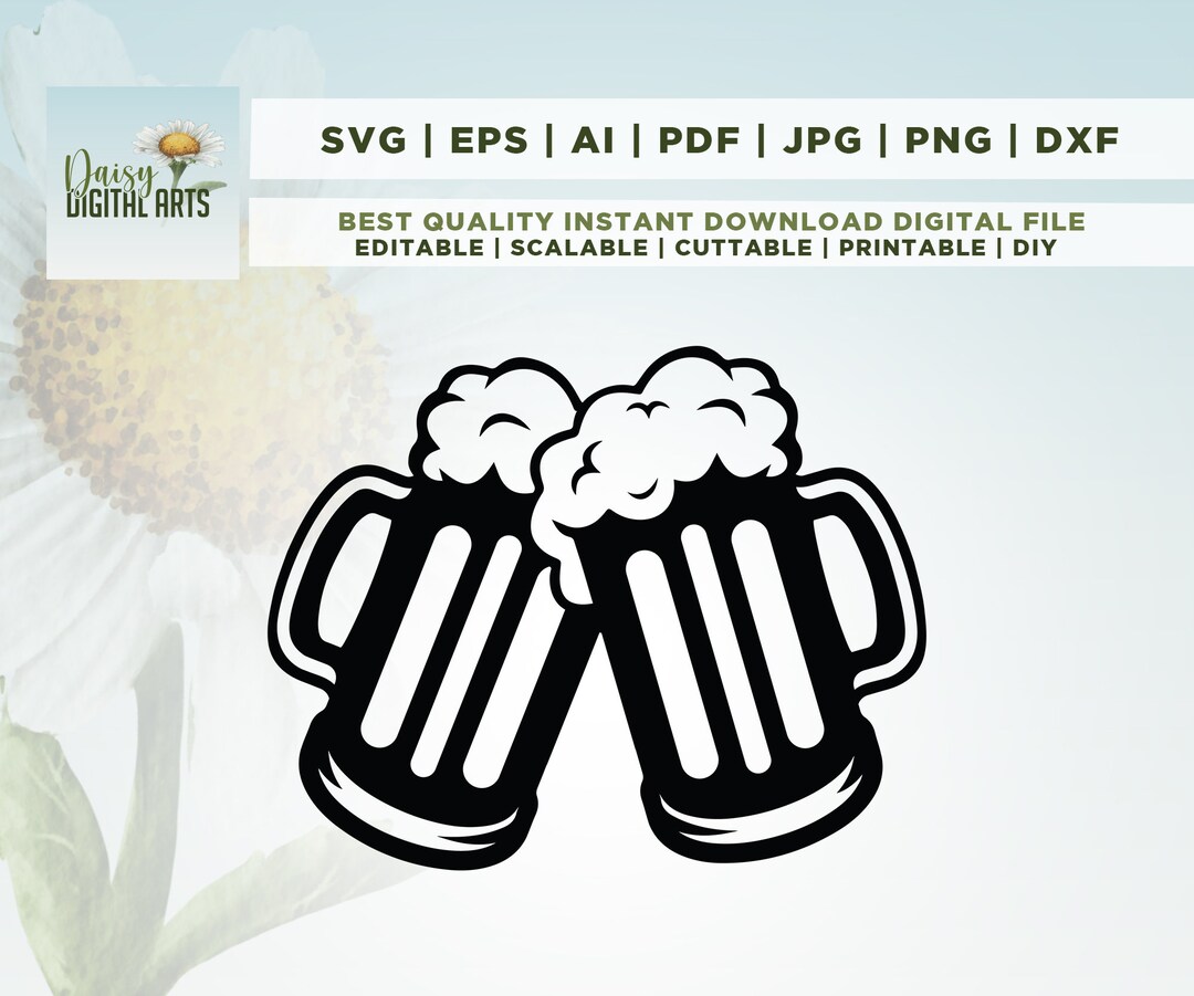 Beer Cheers SVG, Beer Cheers Png, Clip Art, Cut File, Silhouette ...