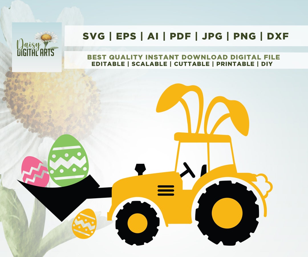 Bunny Tractor Svg, Easter SVG, Easter Bunny Svg, Bunny Ears Svg, Kids ...