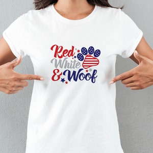 4th of July SVG, Red, White and Woof SVG, Cut File, Sublimation, Clip ...