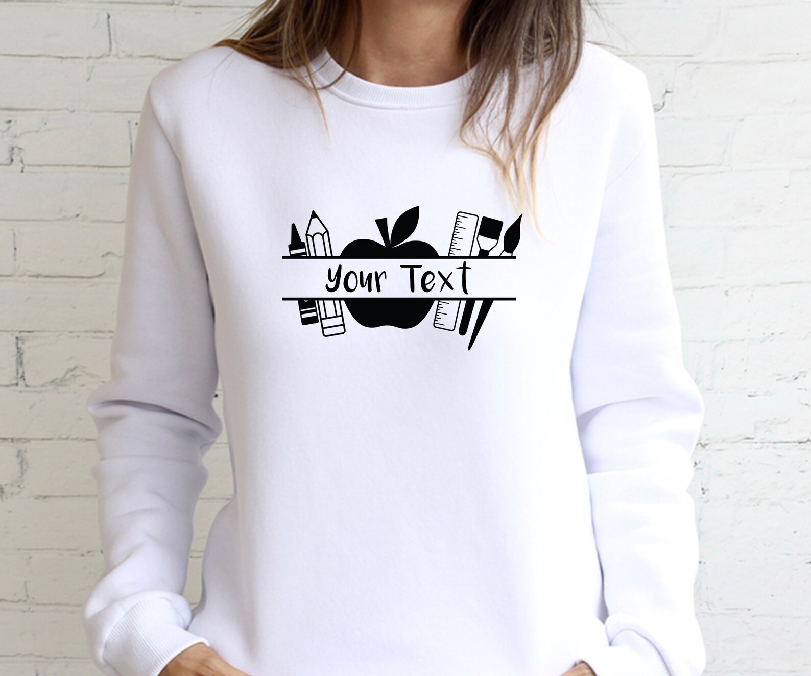 Teacher SVG, Teacher Split Monogram SVG, School Supplies SVG Back to ...