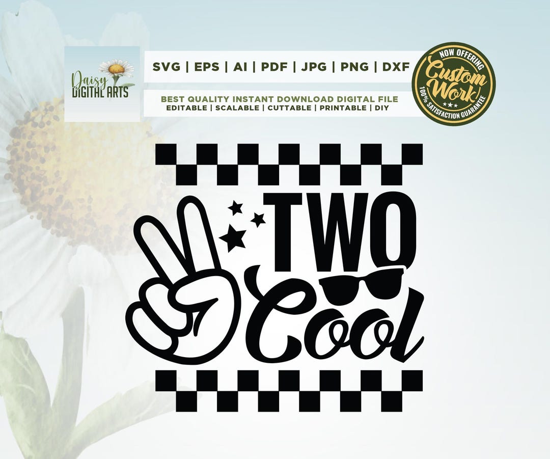 Two Cool Svg, 2nd Birthday Svg, Second Birthday Svg, Toddler Birthday ...