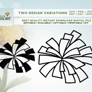 Pom Pom Svg, Hand-drawn Cheerleading Pom Pom, Silhouette, Cut File ...