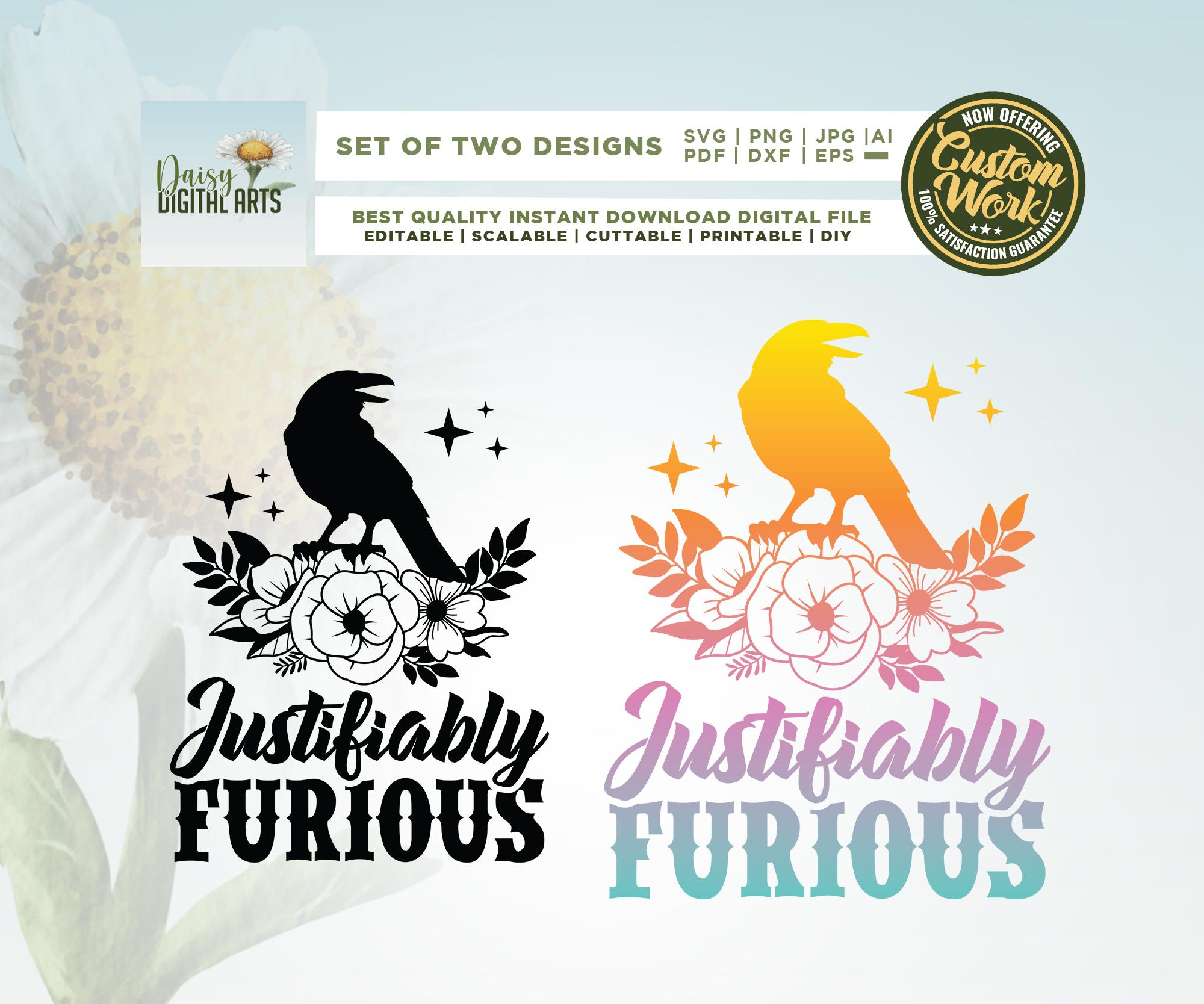 Justifiably Furious Raven Svg, Furious Png, Women Rights Svg, Cricut ...