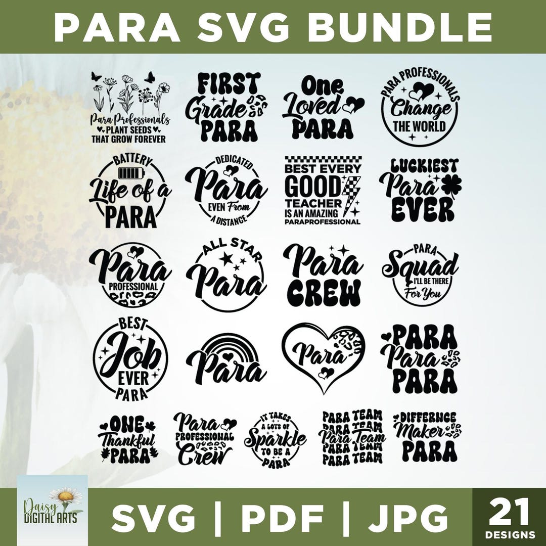 Para SVG Bundle: Paraprofessional Shirt Designs, Cricut, Png, Svg ...