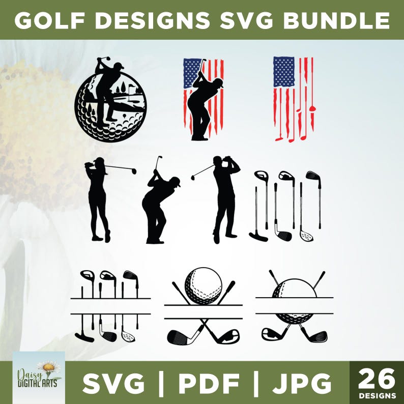 Golf SVG PNG Bundle, Golf Monogram Svg, Cricut, Split Monogram Svg ...