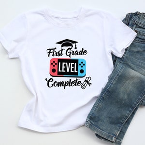 First Grade Level Complete Svg, 1st Grade Svg, Graduation Video Game ...