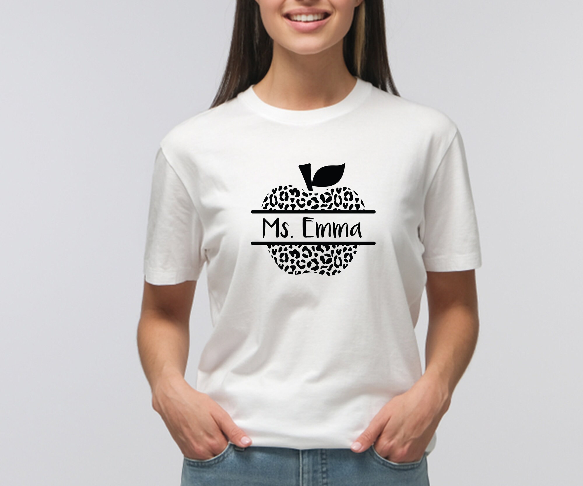 Apple Name Frame SVG Teacher SVG Cheetah Apple SVG Back to - Etsy