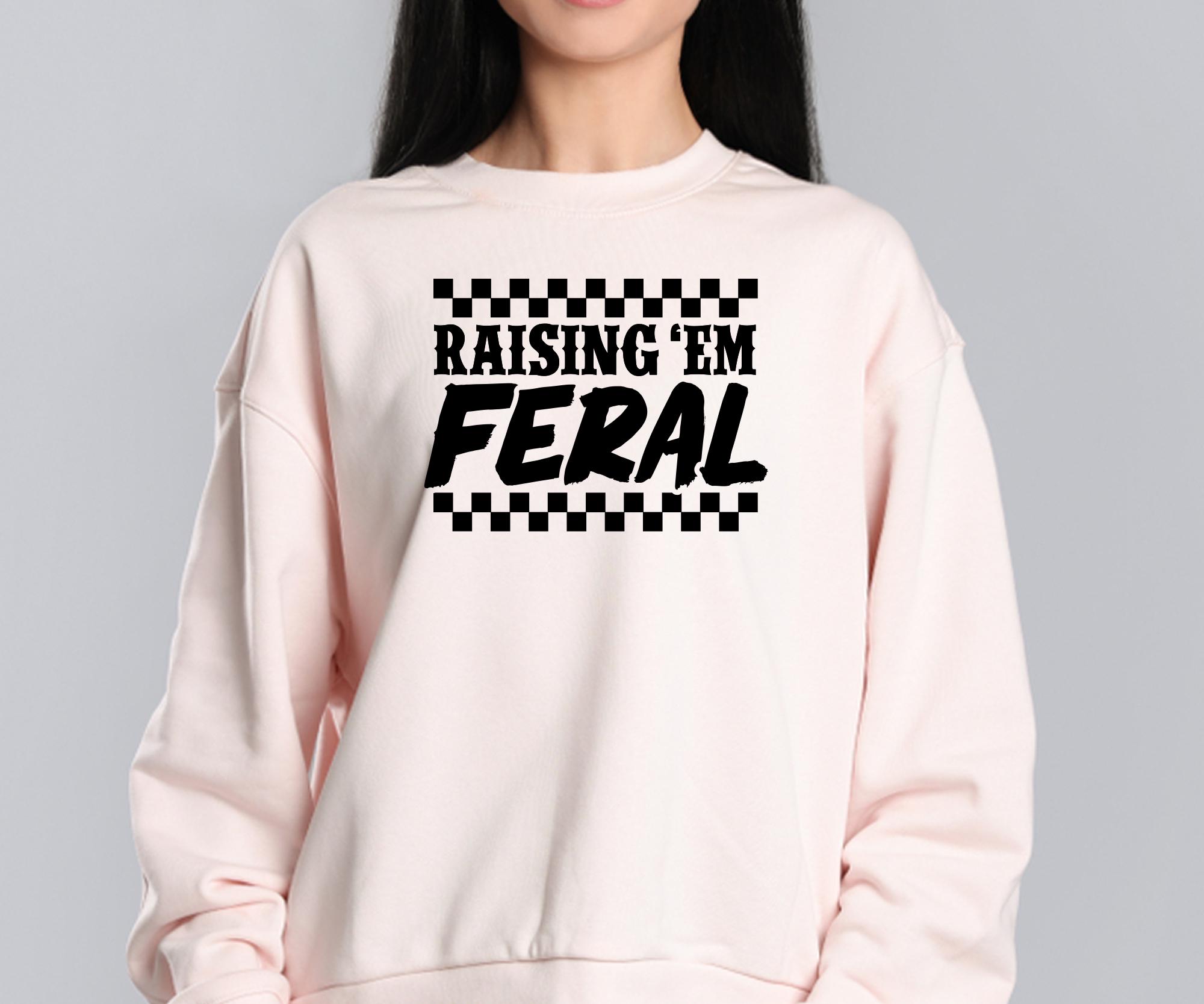 Raising 'em Feral Svg, Feral Kids Png, Mama Png, Checkered Png, Cricut ...