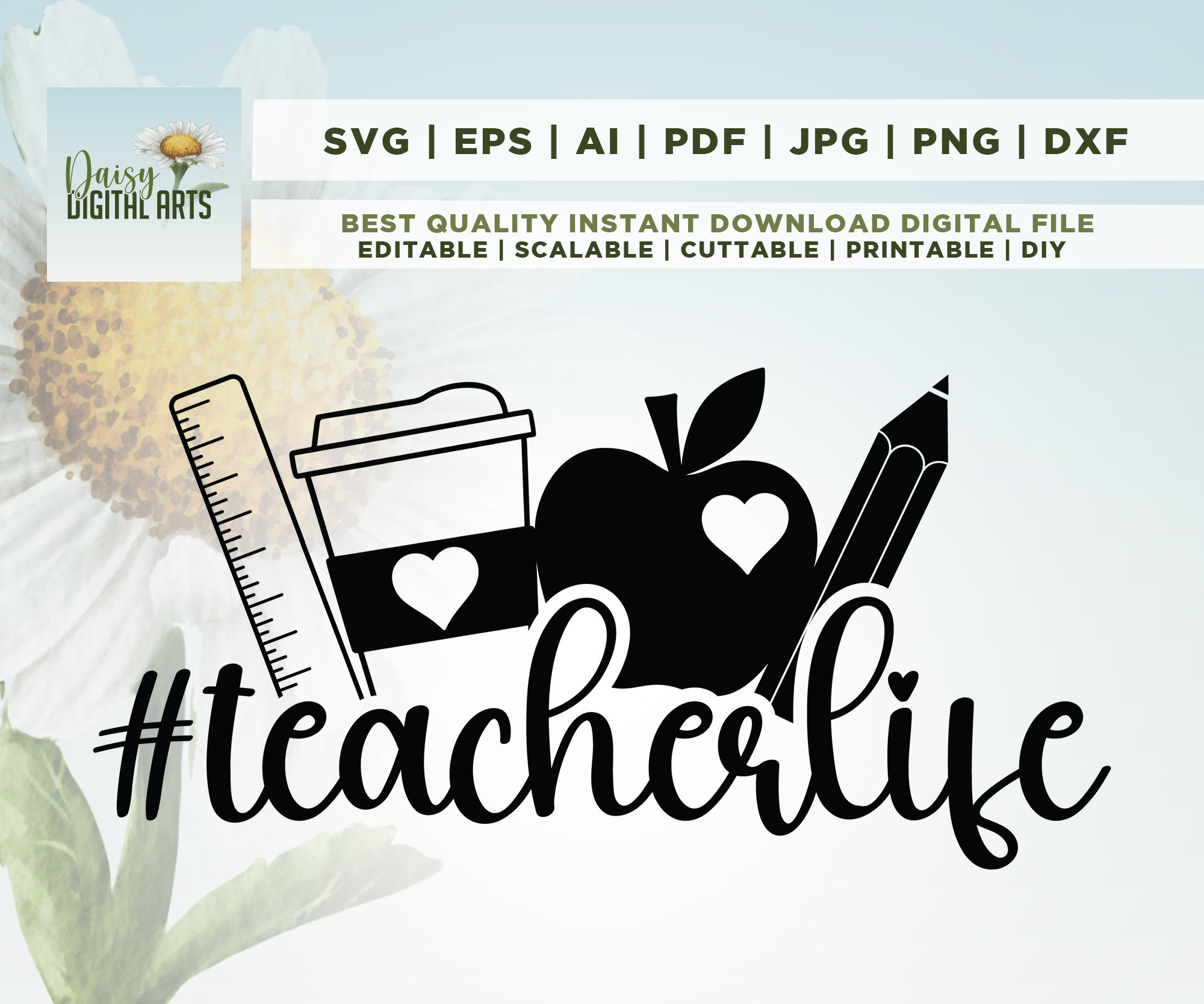 Teacher Life SVG Cut File Cricut Commercial Use - Etsy