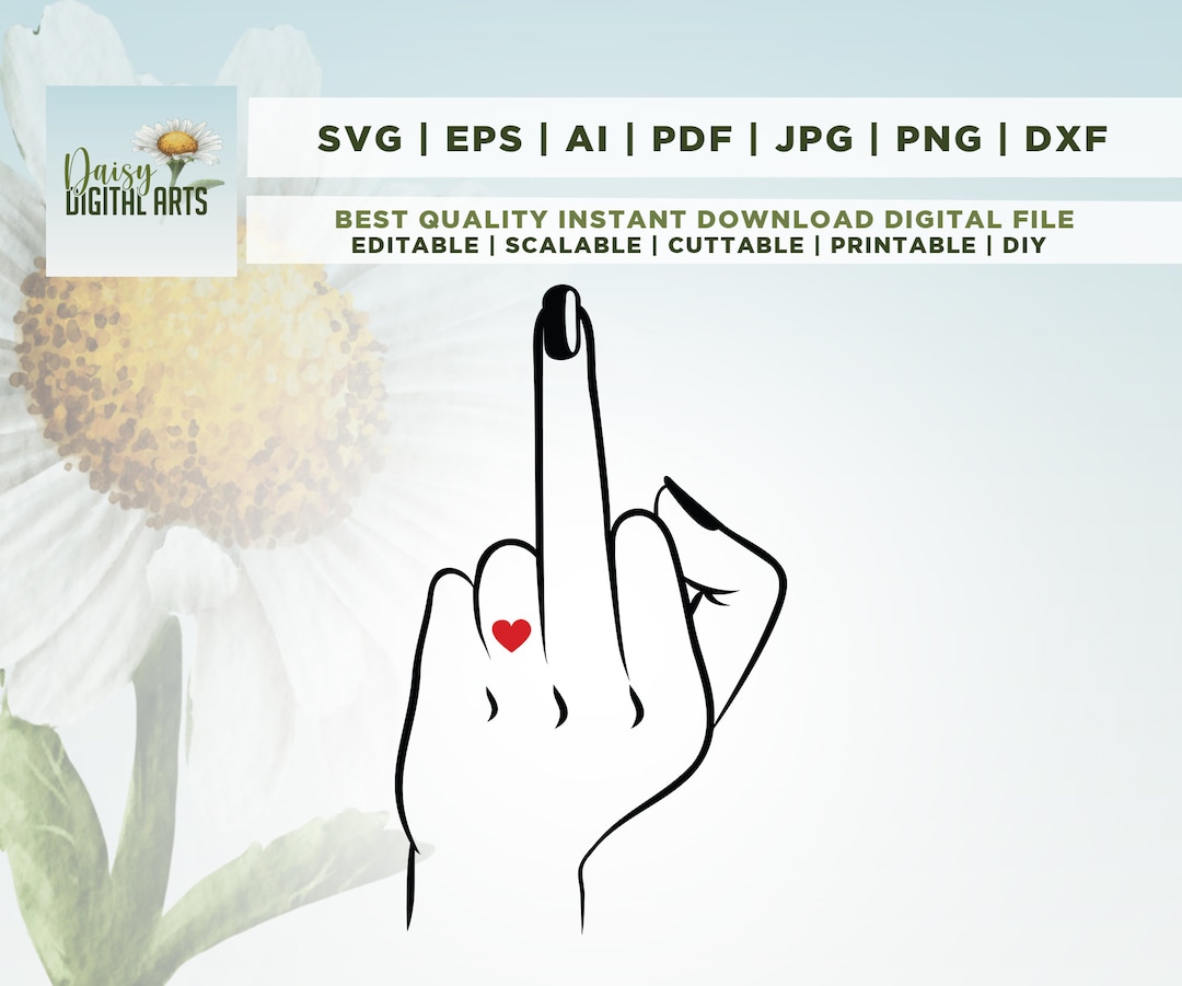 RUDE FINGER SVG File, Svg Files, Svg, Digital Downloads, Finger Svg ...