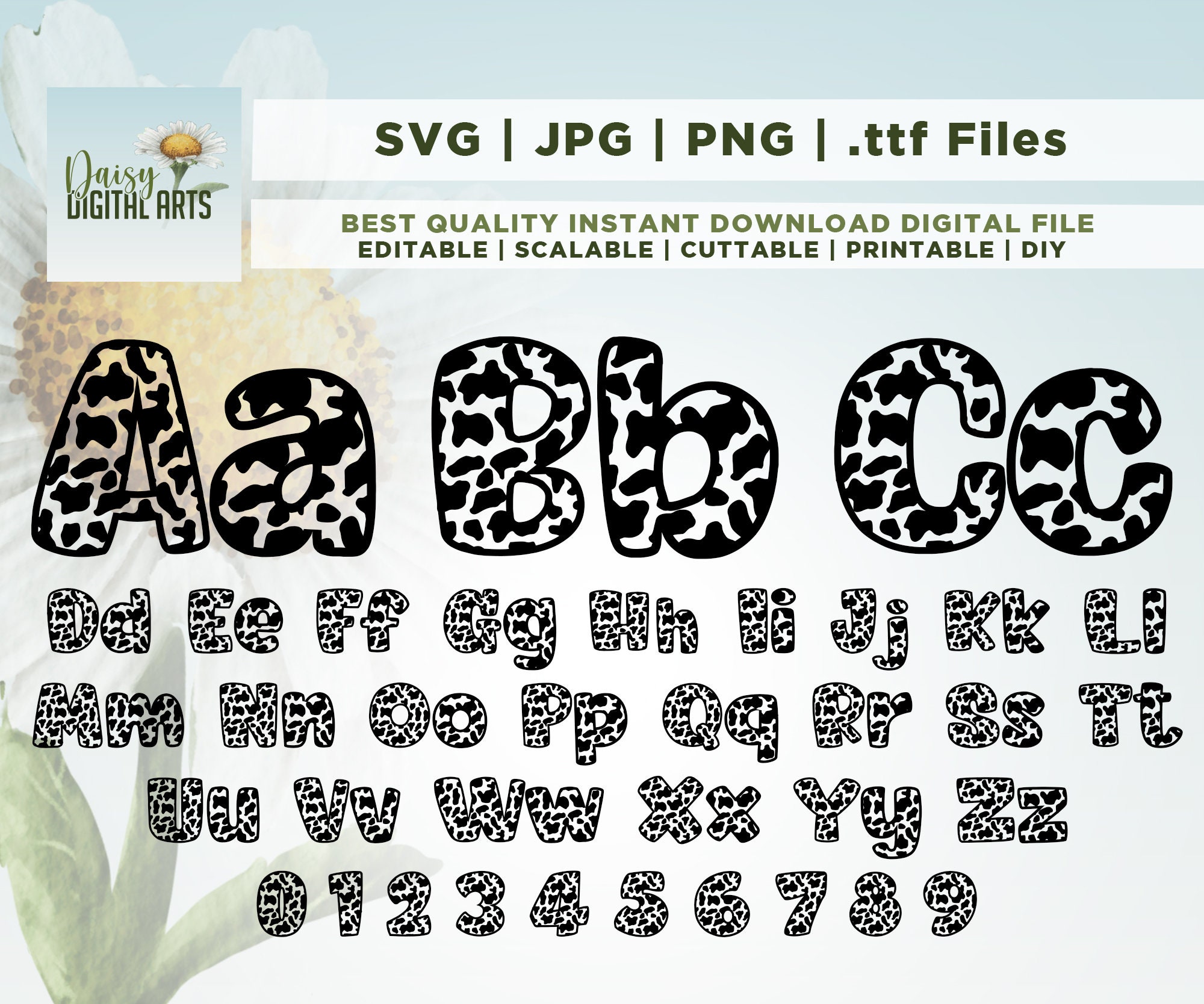 Cow Alphabet SVG Numbers Letters Bundle Birthday Cow - Etsy Australia