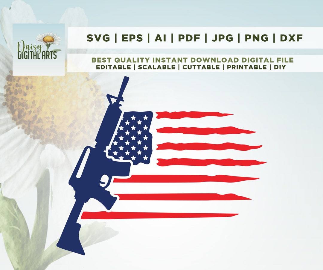 USA Rifle Flag, Second Amendment SVG, Gun Rights, 2ND Amendment ...