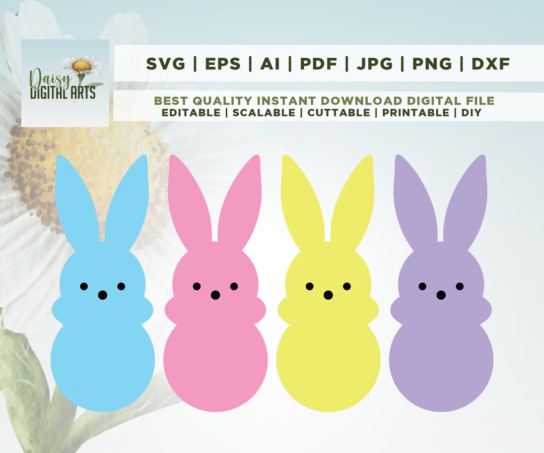 Easter Bunny Peeps SVG, Easter Clipart, Marshmallow Peep Shirt, Easter ...
