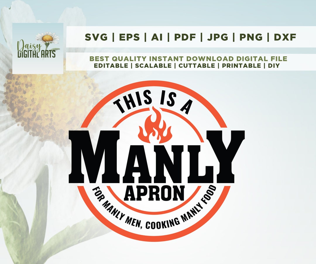 This is A Manly Apron, SVG, BBQ, Pit Maste,r Grill Burger, Beer, Summer ...