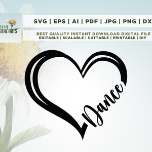 Dance Heart Svg, Dance Svg, Dance Png, Dancer Svg, Dance Mom Png, Dance ...