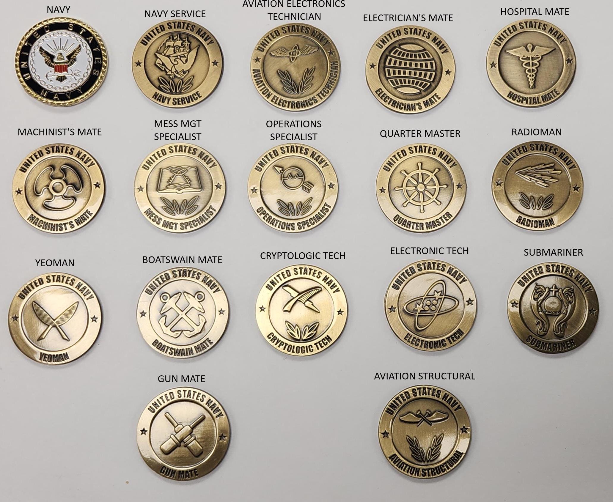 United States Navy & Careers 1.25" Adhesive Metal Medallion - Etsy