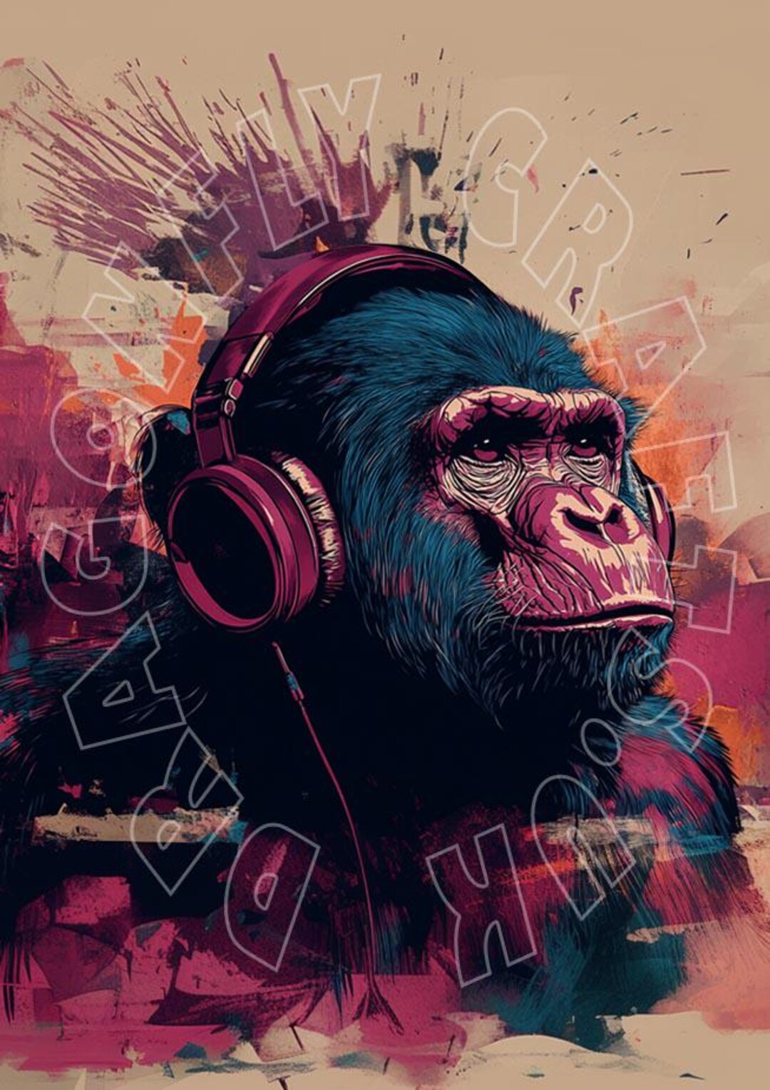Music Ape Decoupage Rice Paper. Https://dragonflycrafts.uk/ - Etsy