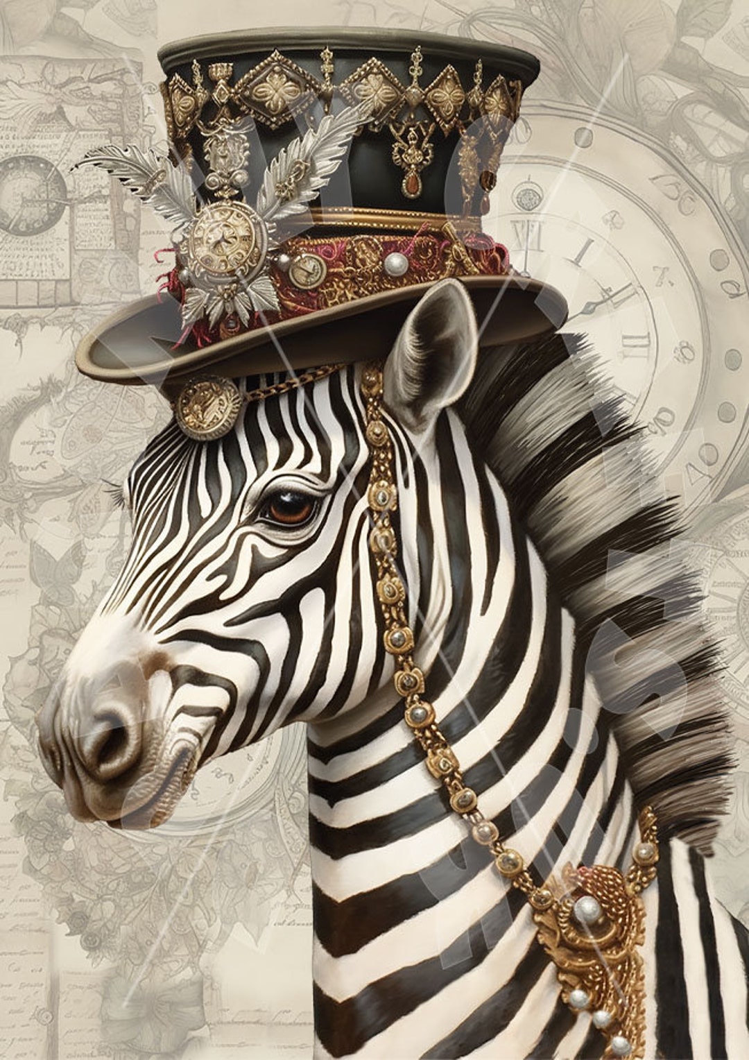 Flamboyant Zebra B Decoupage Rice Paper. Available in Sizes A1, A2, A3 ...