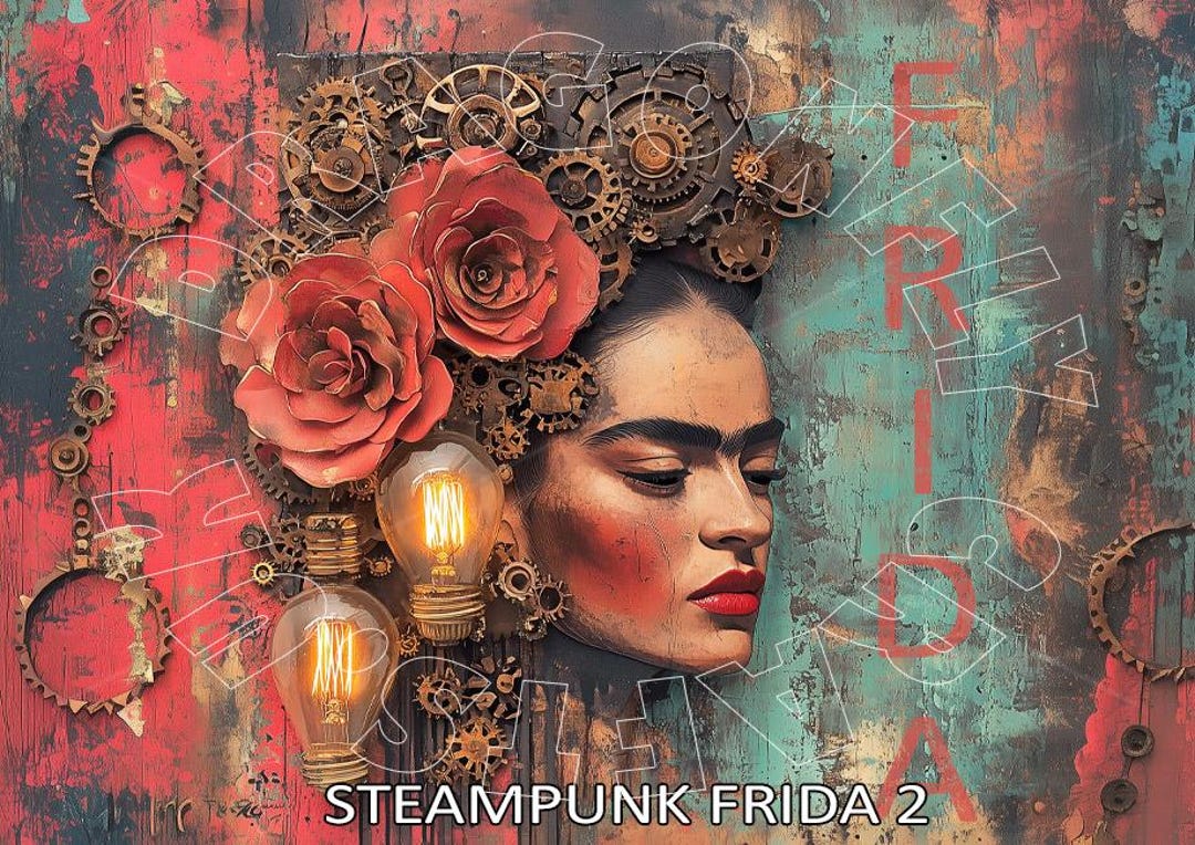 Steampunk Frida 2 Decoupage Rice Paper. Most Designs Available in Sizes ...