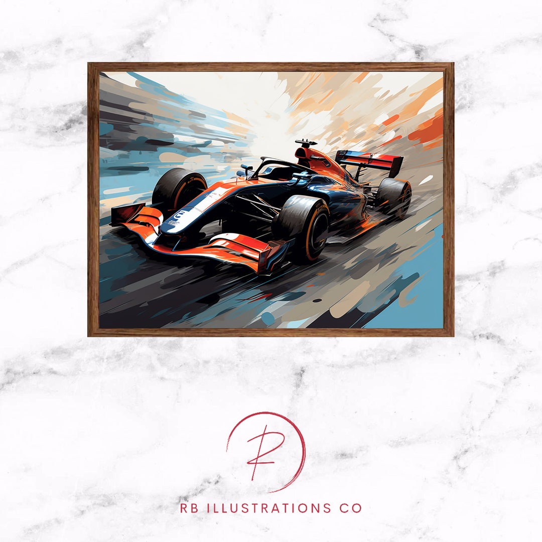 Printable F1 Car Art, Downloadable Digital Wall Art - Etsy