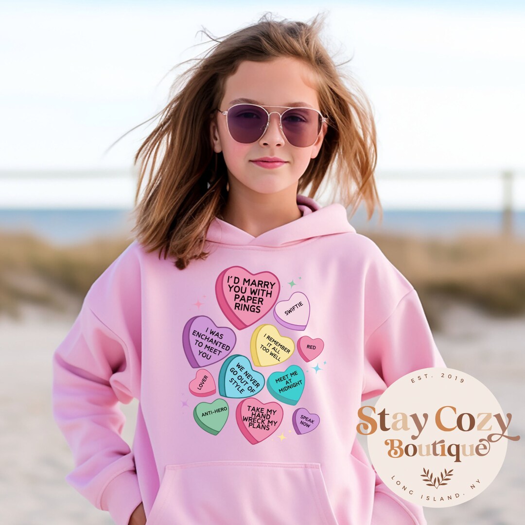 Youth Swiftie Conversation Era Hearts Hoodie Swiftie Valentine Day