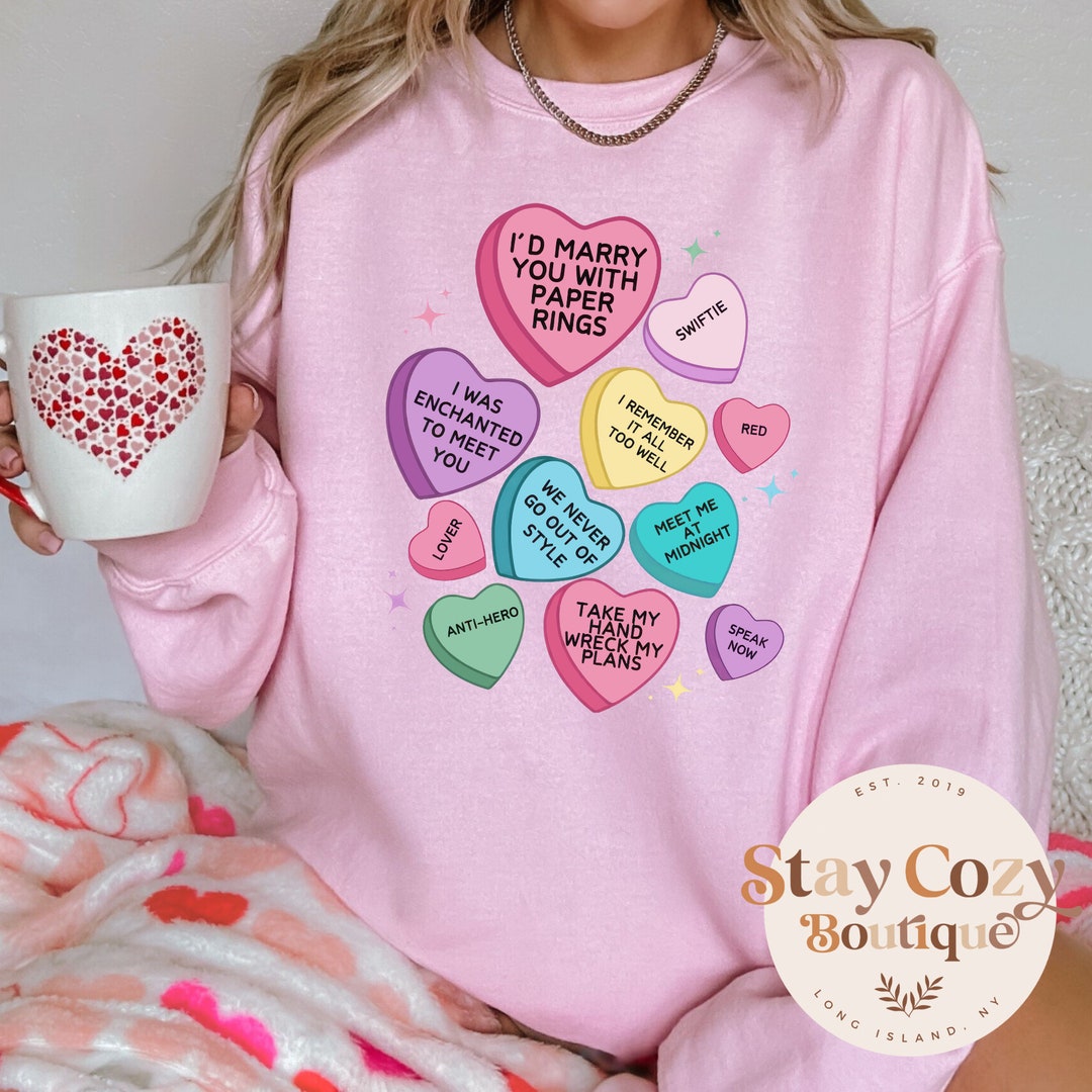 Swiftie Conversation Heart Crewneck Sweartshirt Swiftie Sweatshirt