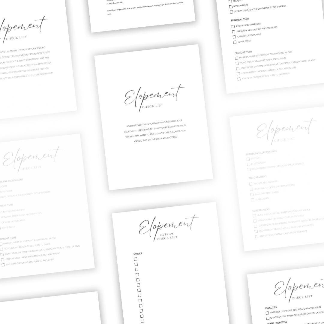 Elopement Wedding Checklist / Instant Download - Etsy