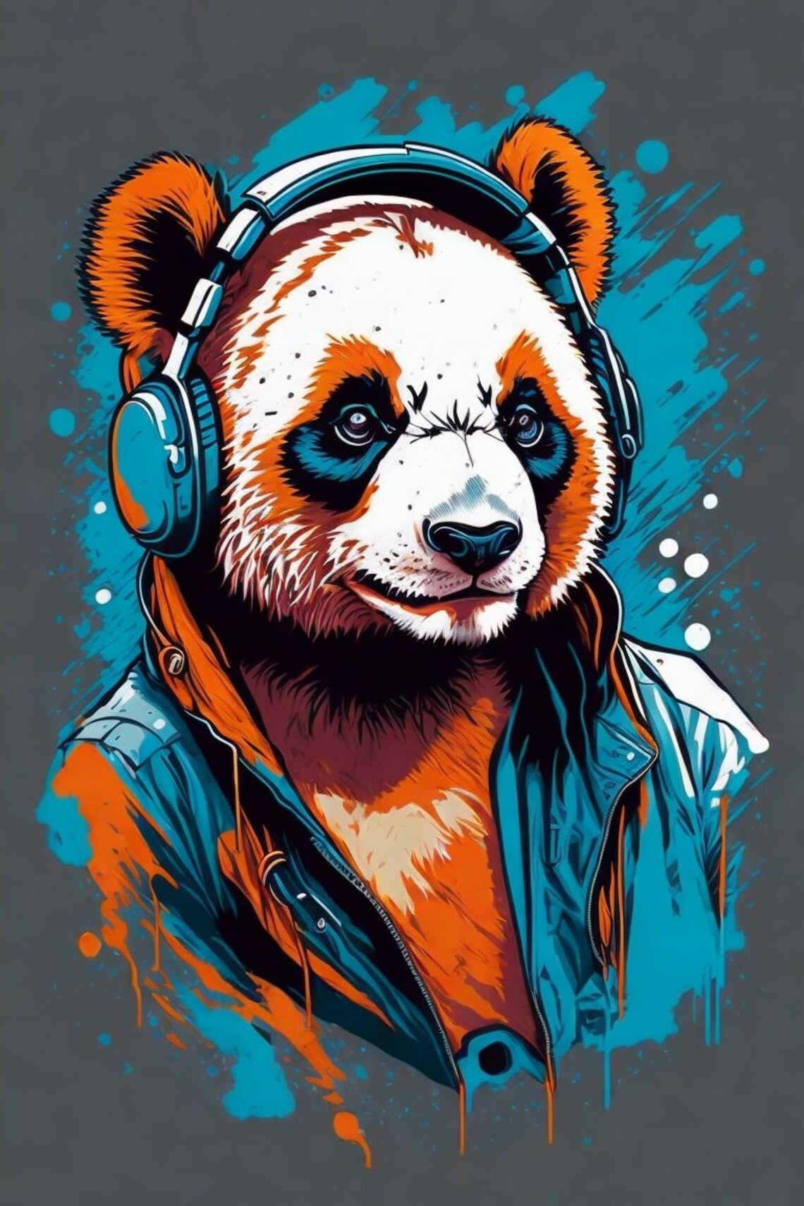 Cute Beautiful Panda, a T-shirt Design, Logo, Digital Print of a Panda ...