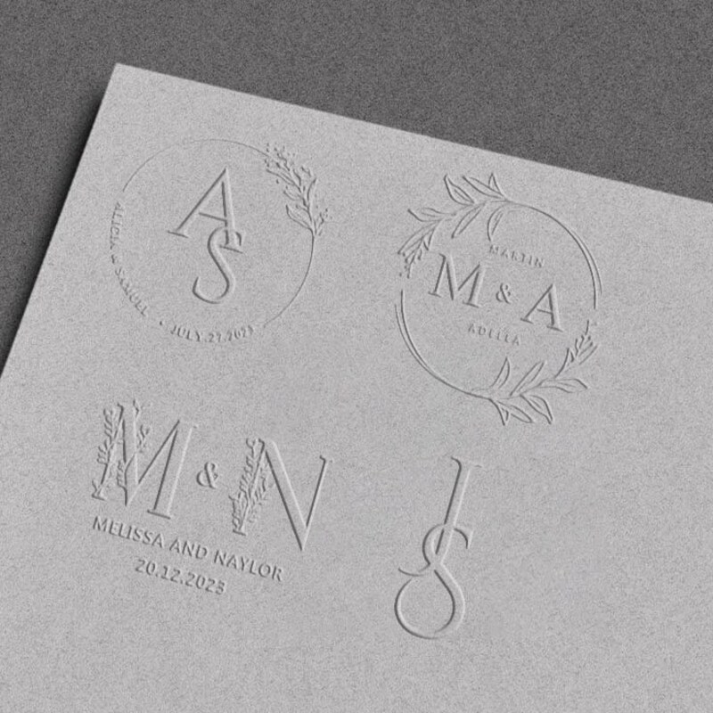 Embossed Monogram - Etsy