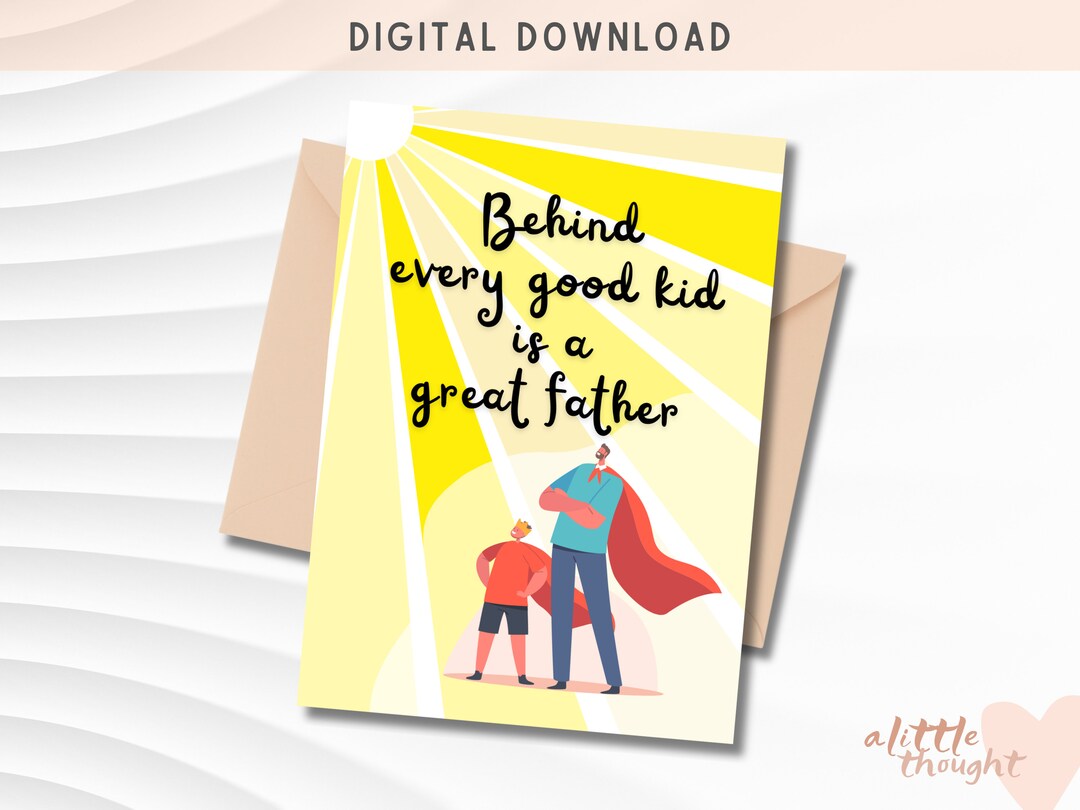 Printable Fathers Day Card, Father's Day Gift, for a Great Father ...