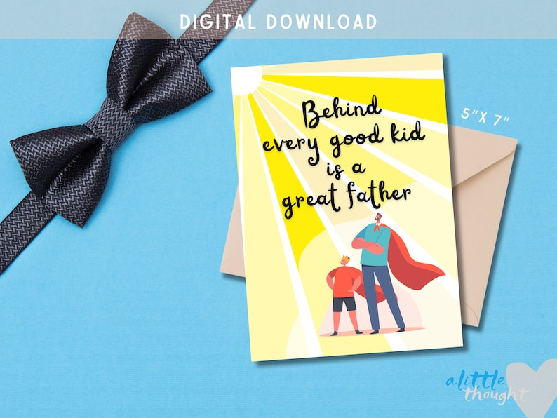 Printable Fathers Day Card, Father's Day Gift, for a Great Father ...