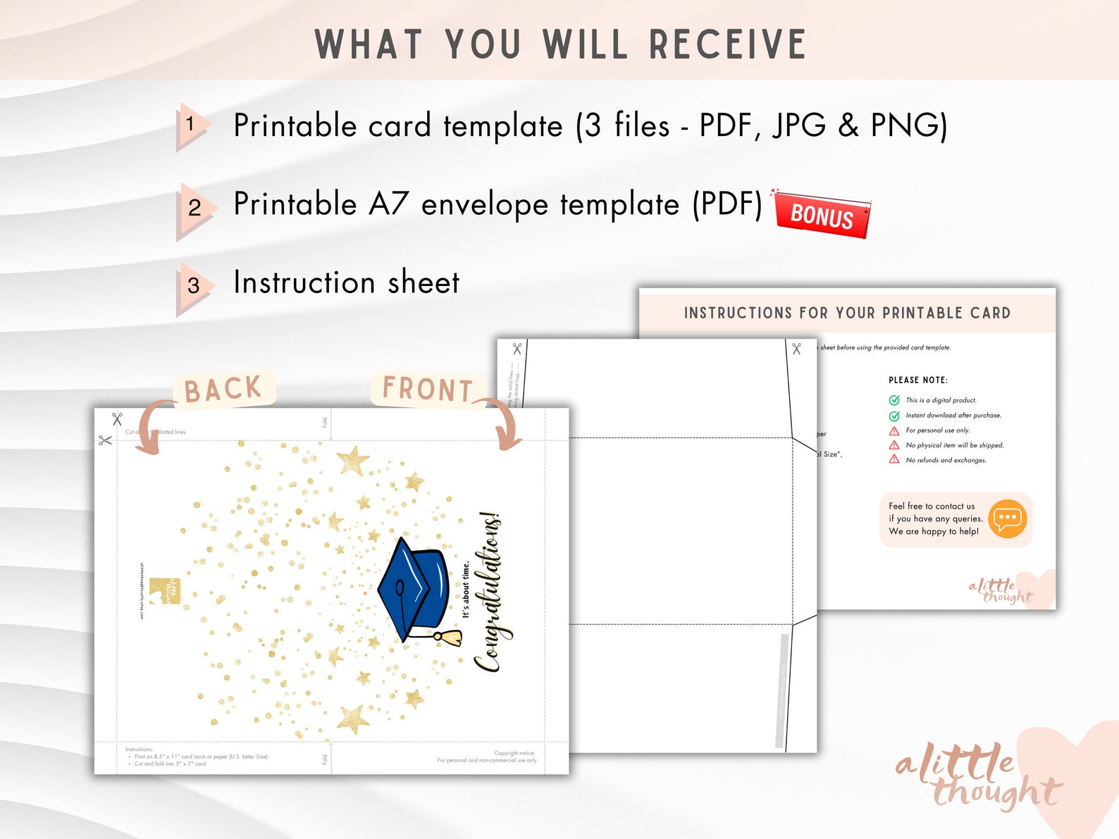 Printable Happy Graduation Day Card, Congratulations Grad, Graduation ...