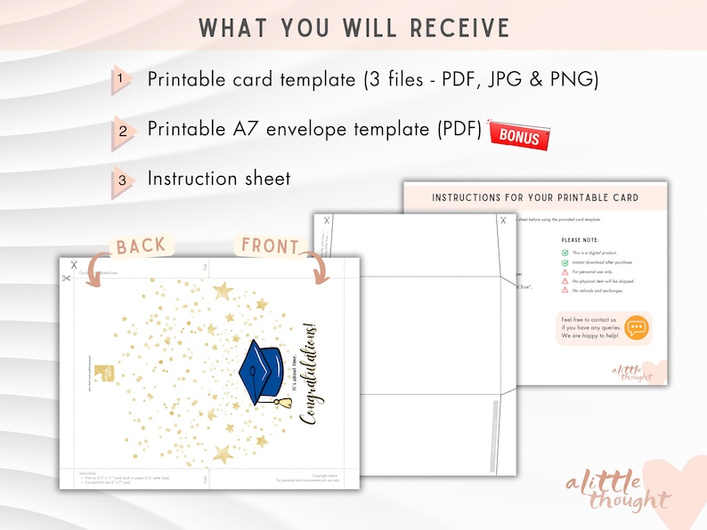 Printable Happy Graduation Day Card, Congratulations Grad, Graduation ...