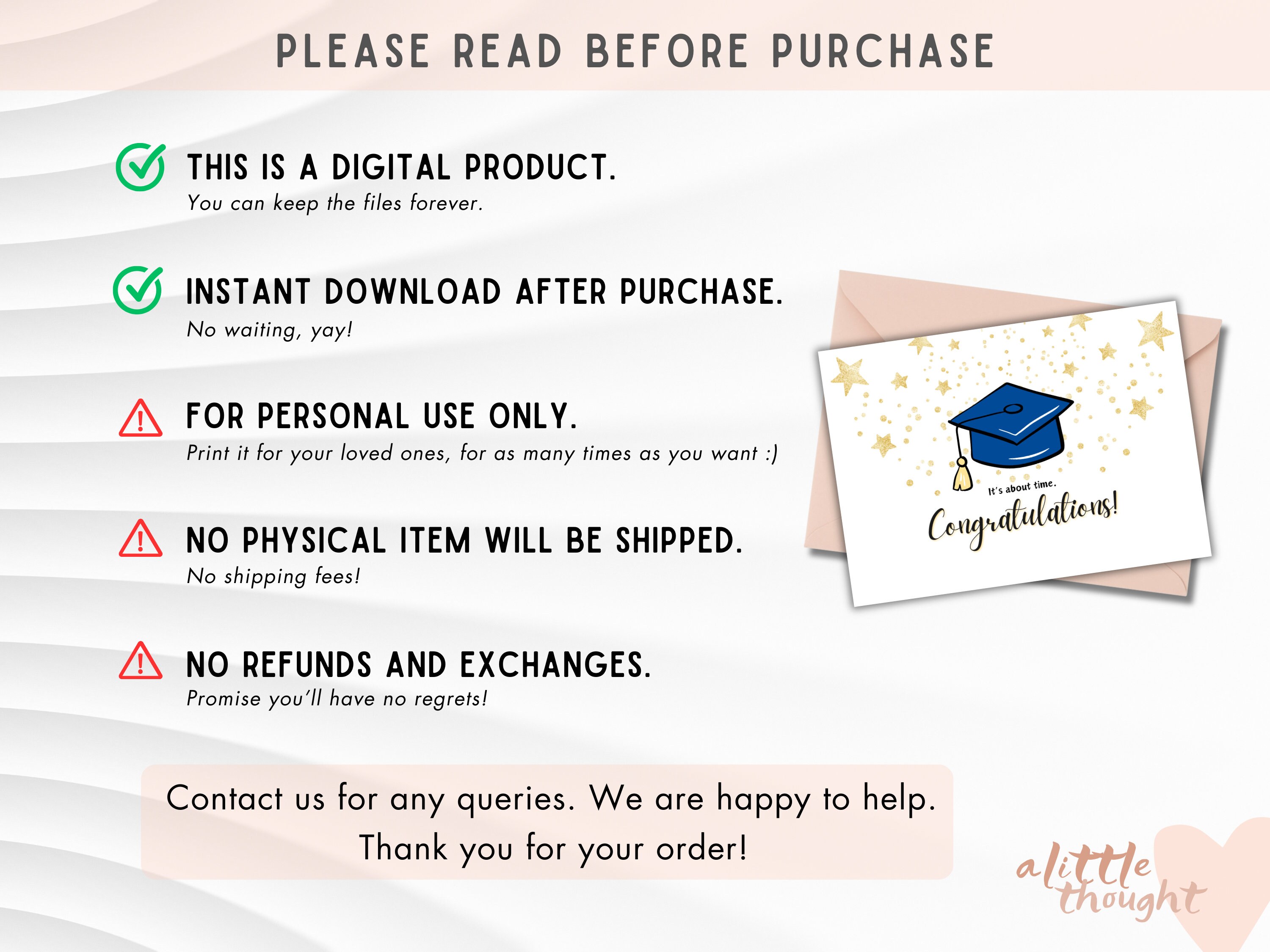 Printable Happy Graduation Day Card, Congratulations Grad, Graduation ...