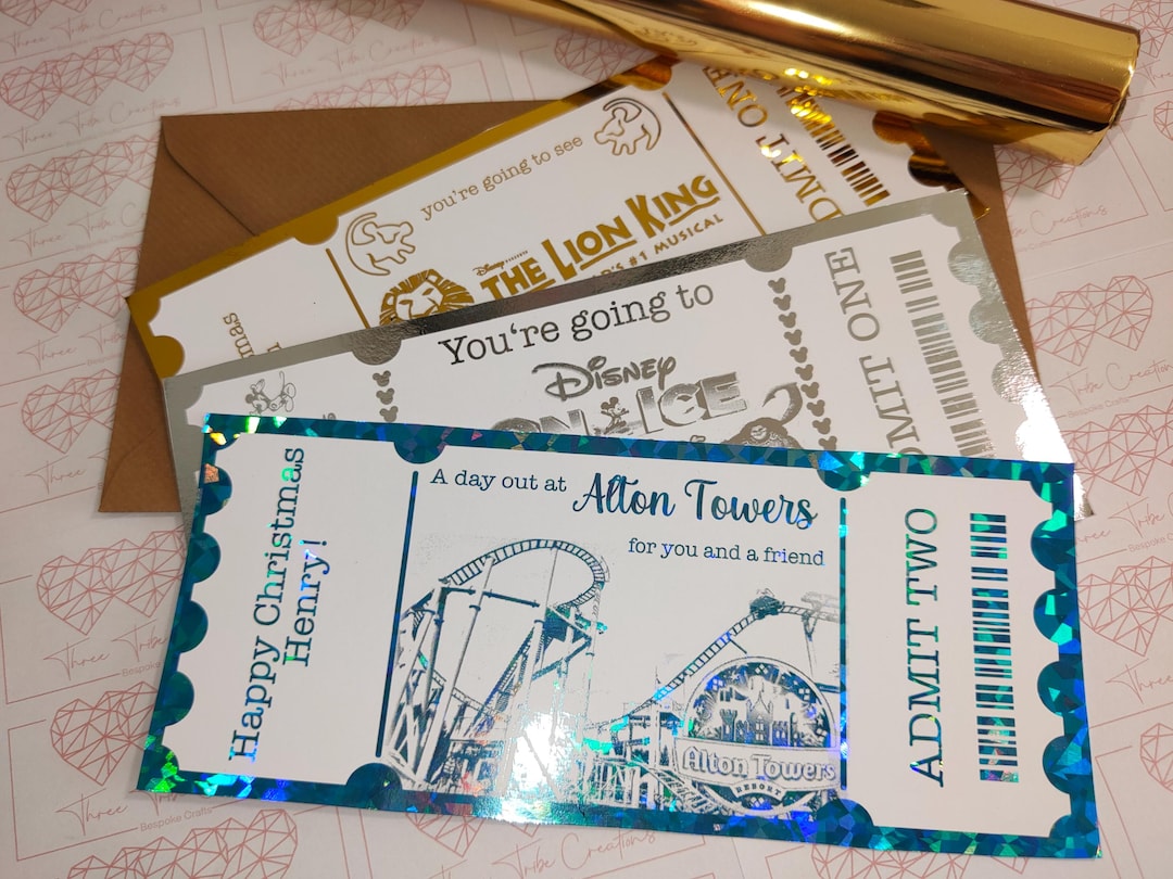 Personalised Day Out Ticket Gift for Christmas, Foil Golden Ticket ...