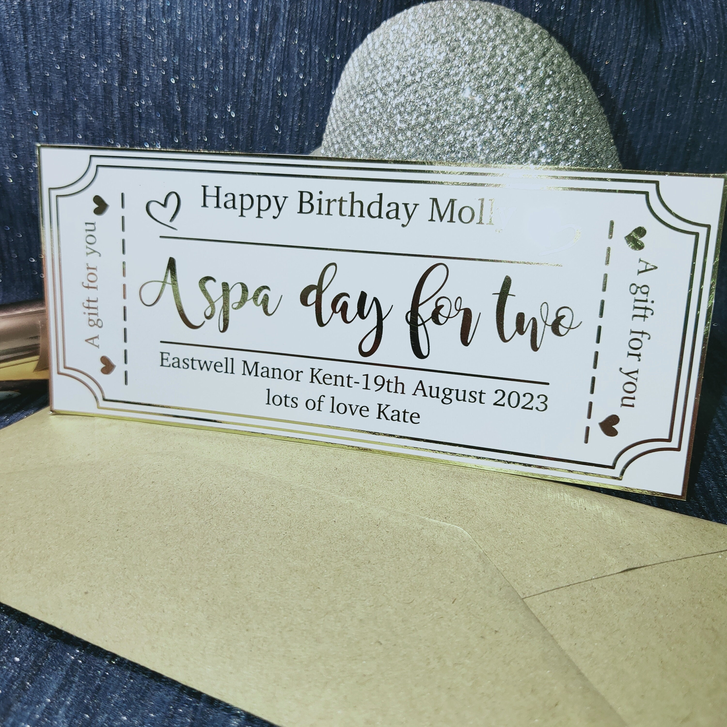 Spa Day Gift Vouchers Foiled Ticket for Birthday, Surprise Ticket ...