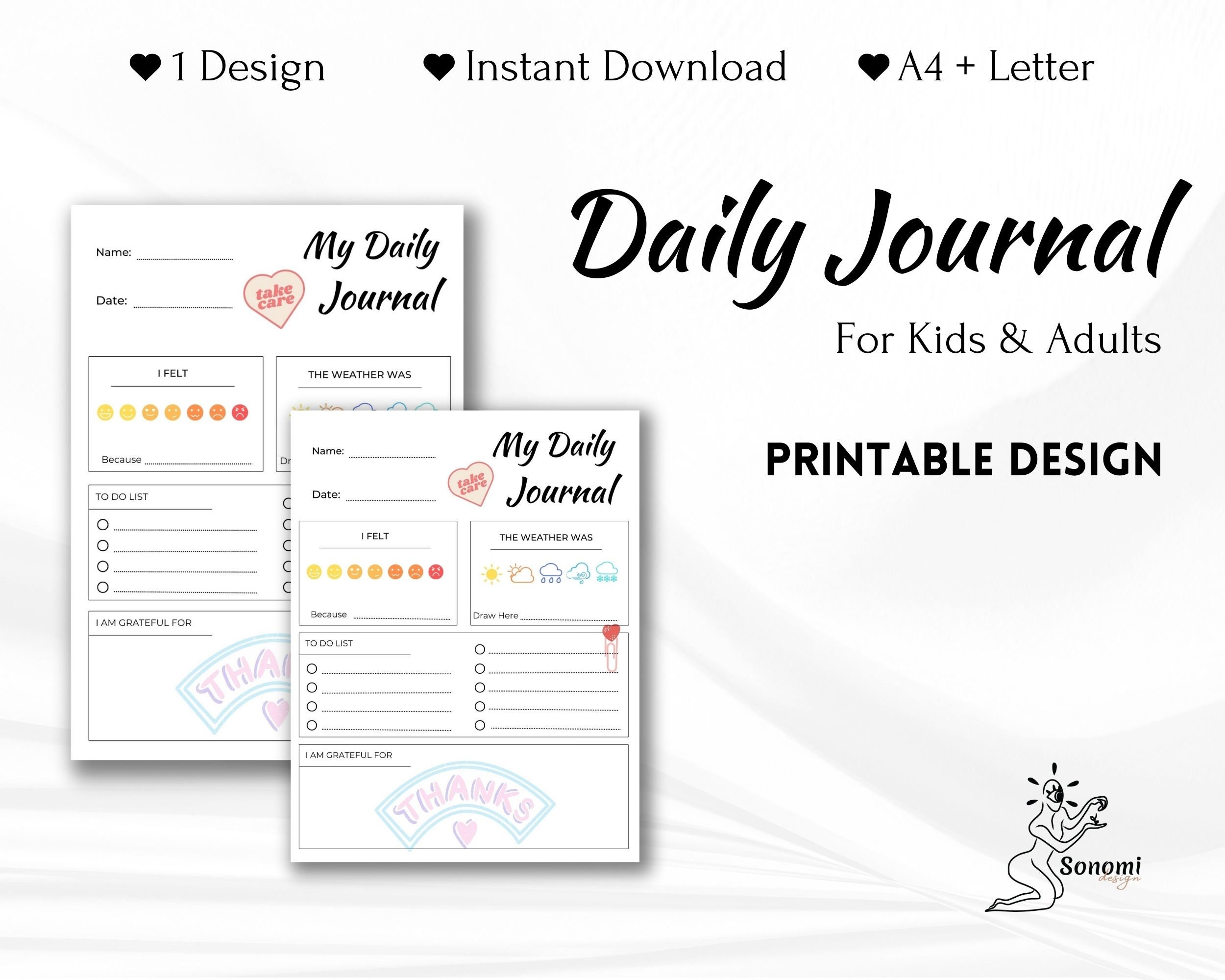 Daily Planner Printable Journal for Kids Printable Journal - Etsy