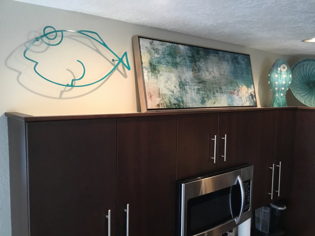 Goofy Gus - Teal Fish 24” X 12 1/2” Whimsical Fun Lake or Beach House ...