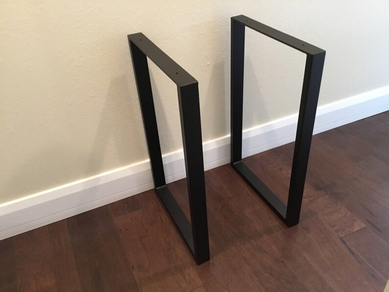Pair of Metal Matte Black Table Legs - Etsy