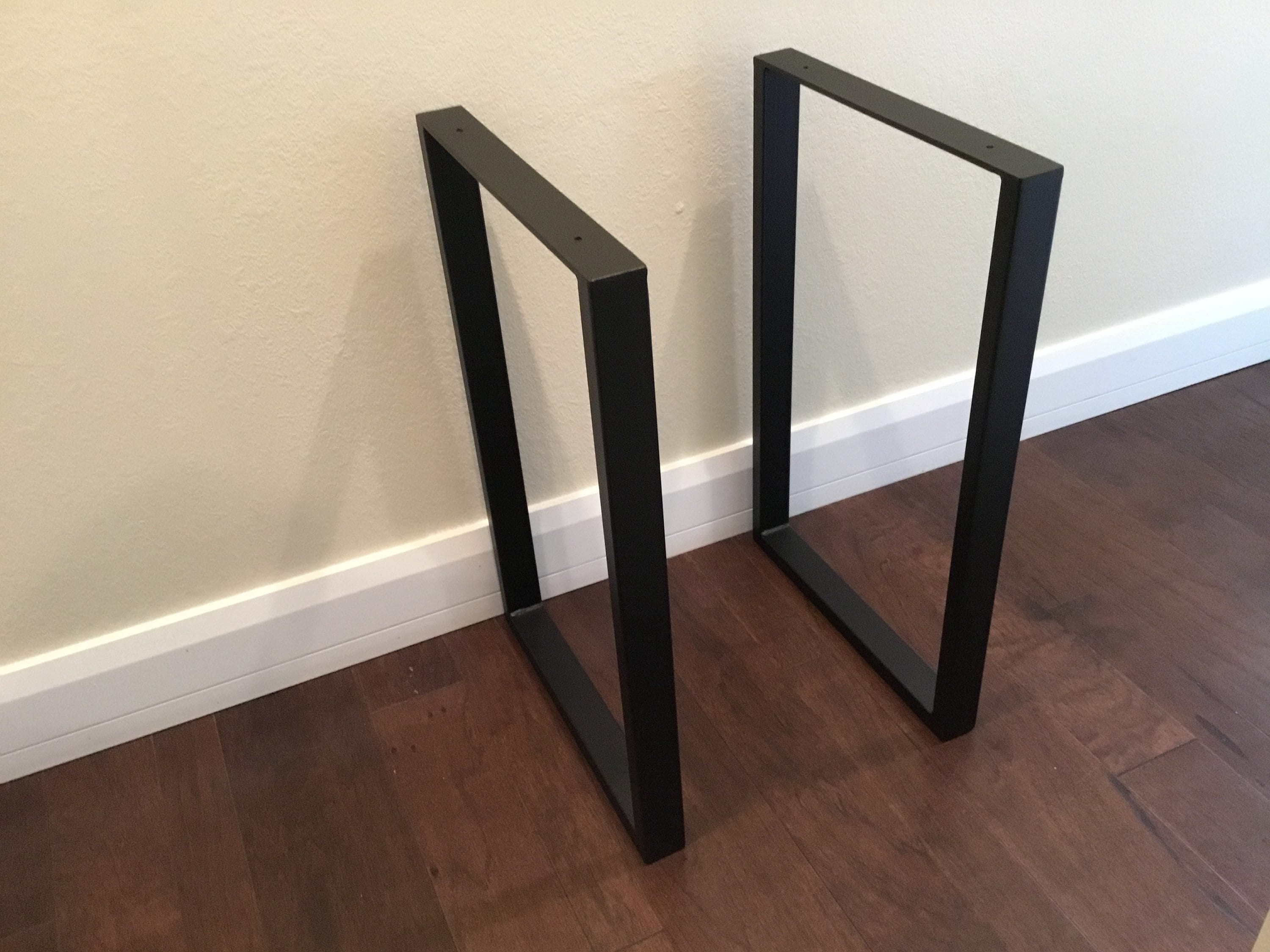 Pair of Metal Matte Black Table Legs - Etsy