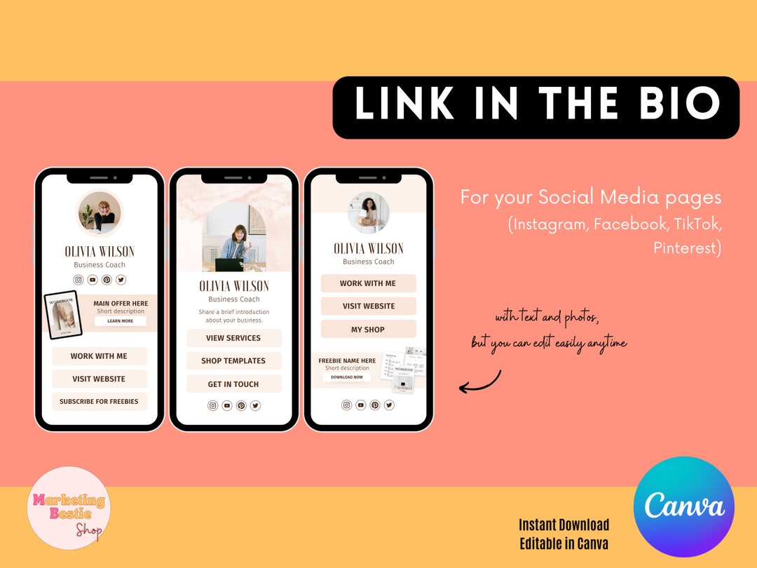 Link in Bio Template - Instagram Link in the Bio, Social Media Kit ...