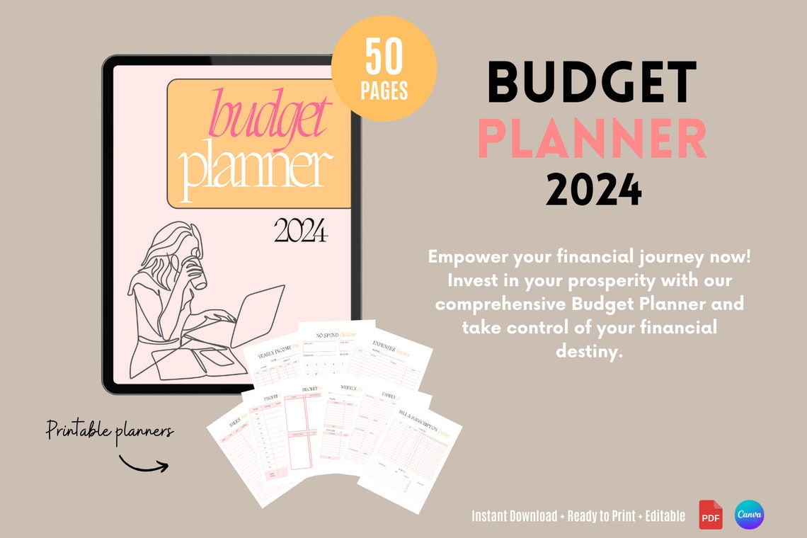 Printable Budget Planner 2024, Planner Template, Abundance, Expense ...