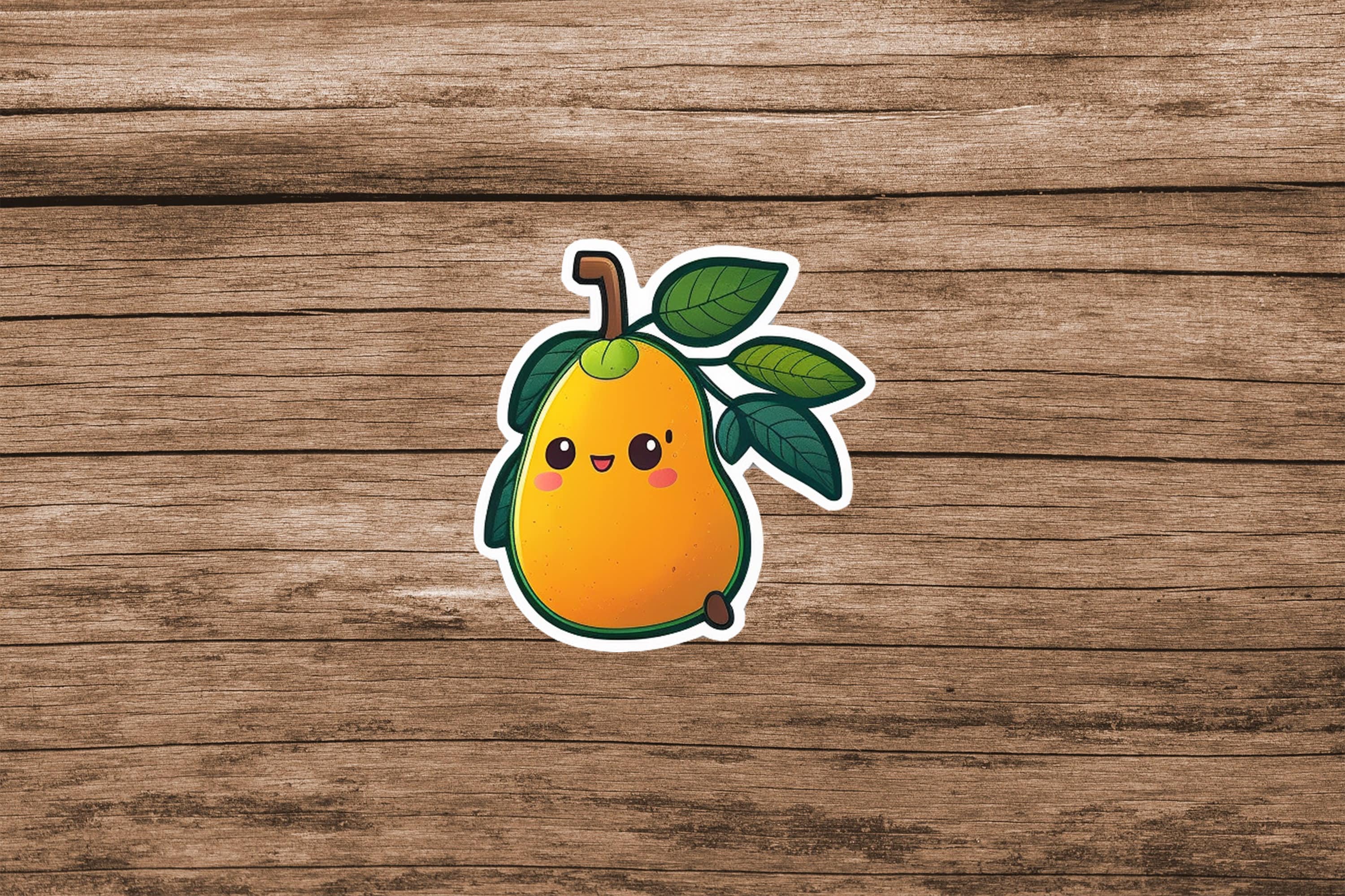 Cute Mango Sticker 1 Playful Vinyl or Paper Sticker Vibrant - Etsy