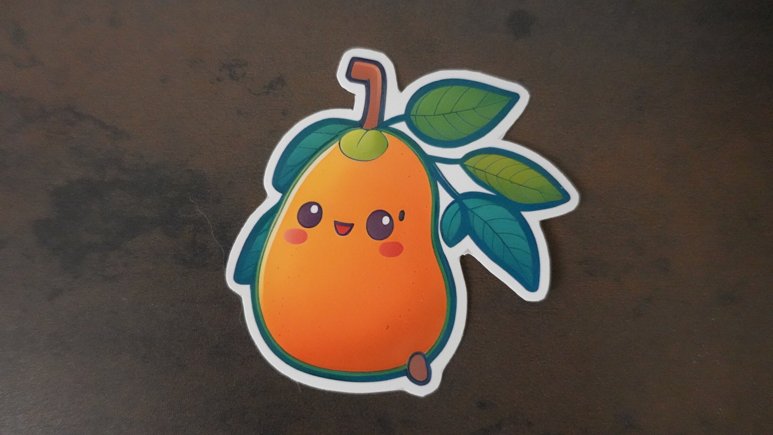 Cute Mango Sticker #1 - Playful Vinyl or Paper Sticker Vibrant Fruit ...