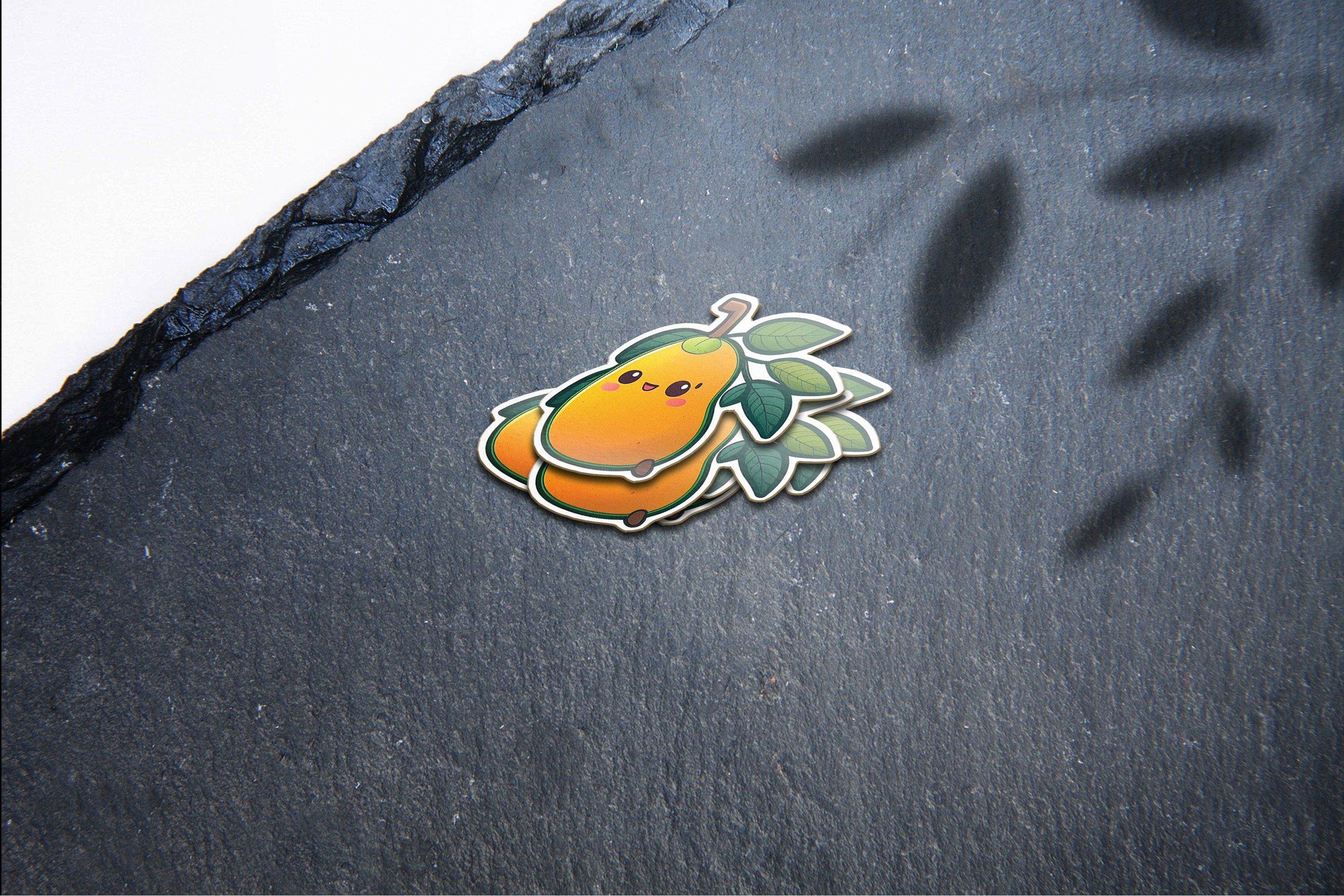 Cute Mango Sticker #1 - Playful Vinyl or Paper Sticker Vibrant Fruit ...