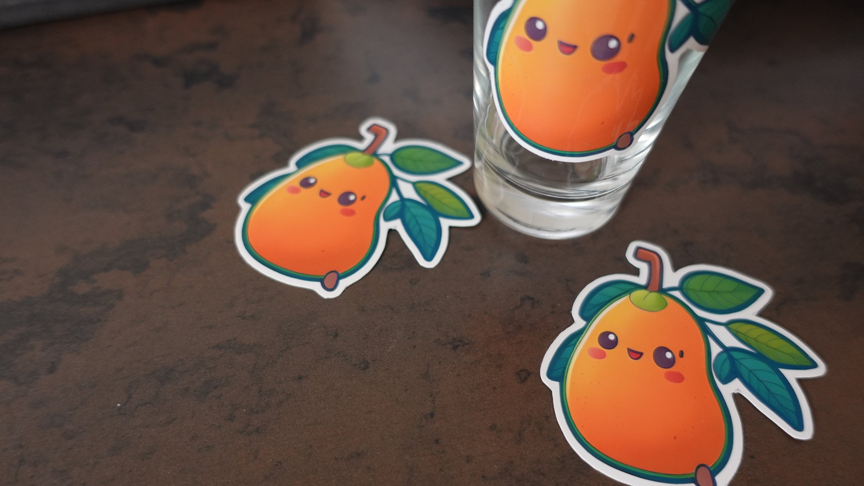 Cute Mango Sticker #1 - Playful Vinyl or Paper Sticker Vibrant Fruit ...