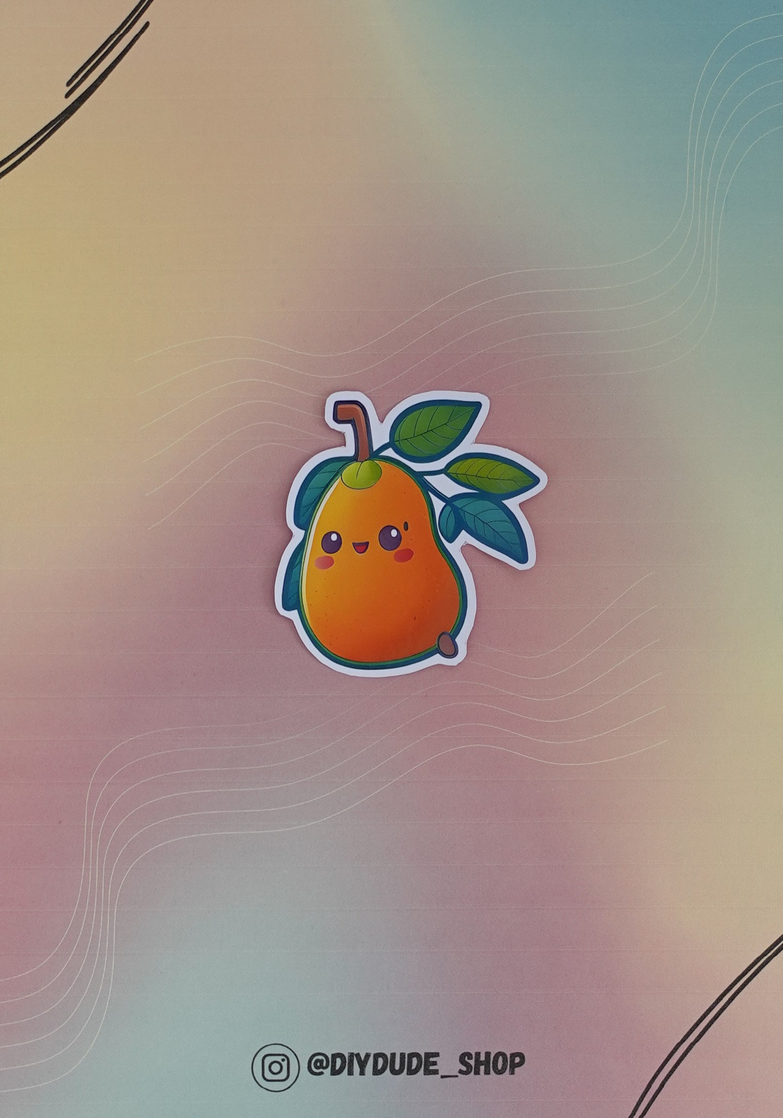 Cute Mango Sticker 1 Playful Vinyl or Paper Sticker Vibrant - Etsy